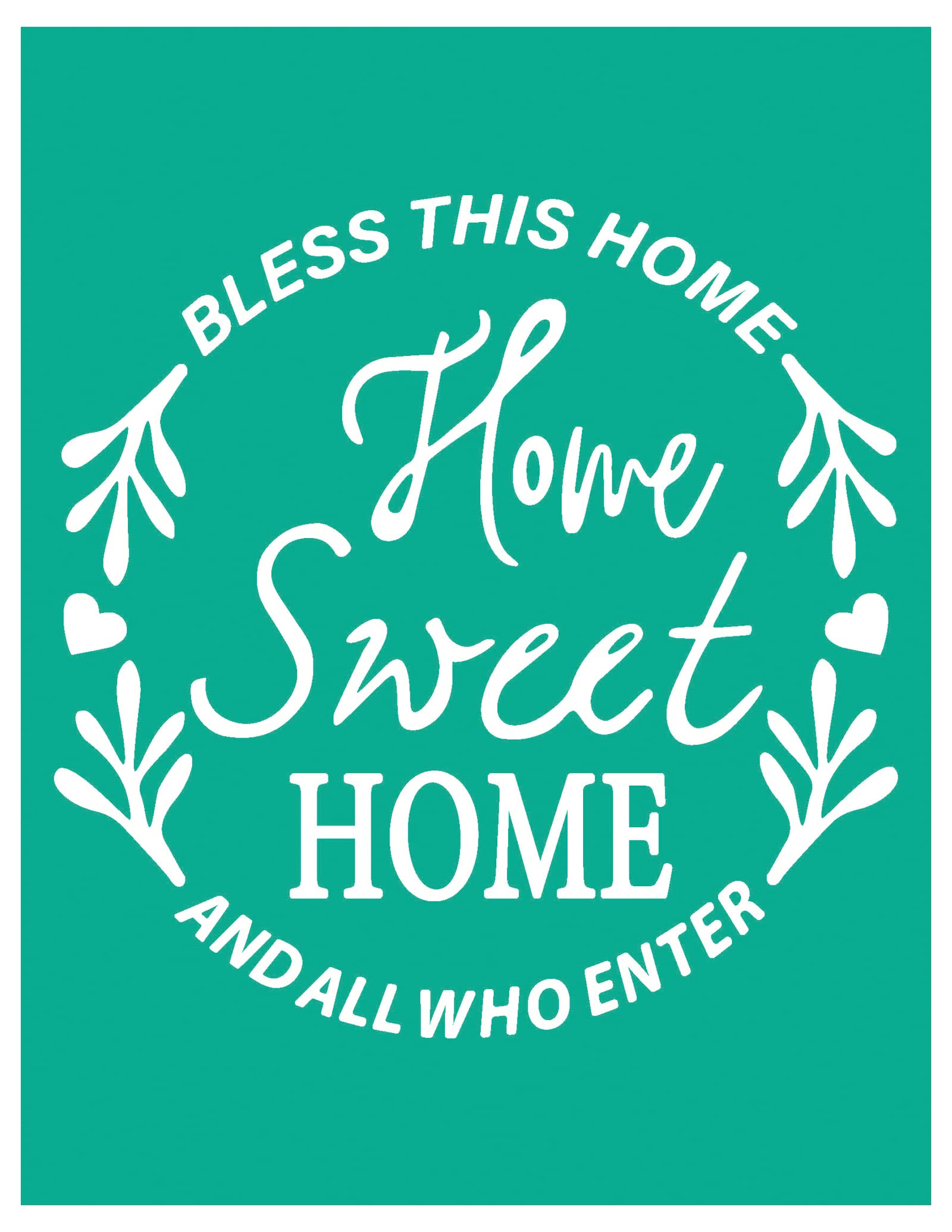 BOOLOOEN Silk Screen Stencils Transfers Reusable Self Adhesive Mesh Screen Stencil Kit for Chalkboard Fabric(home sweet home)