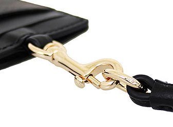 COACH Women's Outlet Card Case Embossed Pattern Lanyard Id Identification Cases, One Size, Brown/Black
