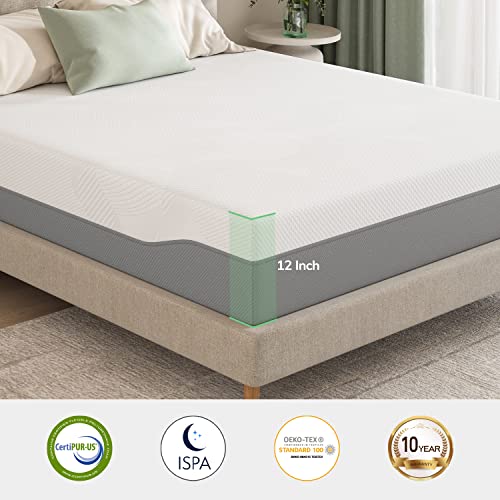 Novilla Full Size Mattress, 12 Inch Gel Memory Foam Mattress in a Box, Foam Mattresses for Cooler Night‘s Sleep & Pressure Relief, Medium Soft Bed Mattresses with Motion Isolation, Vibrant