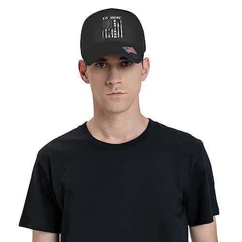 Tavos Army Retired American Flag Trucker Hat for Men - Baseball Snapback Cap Outdoors American Flag