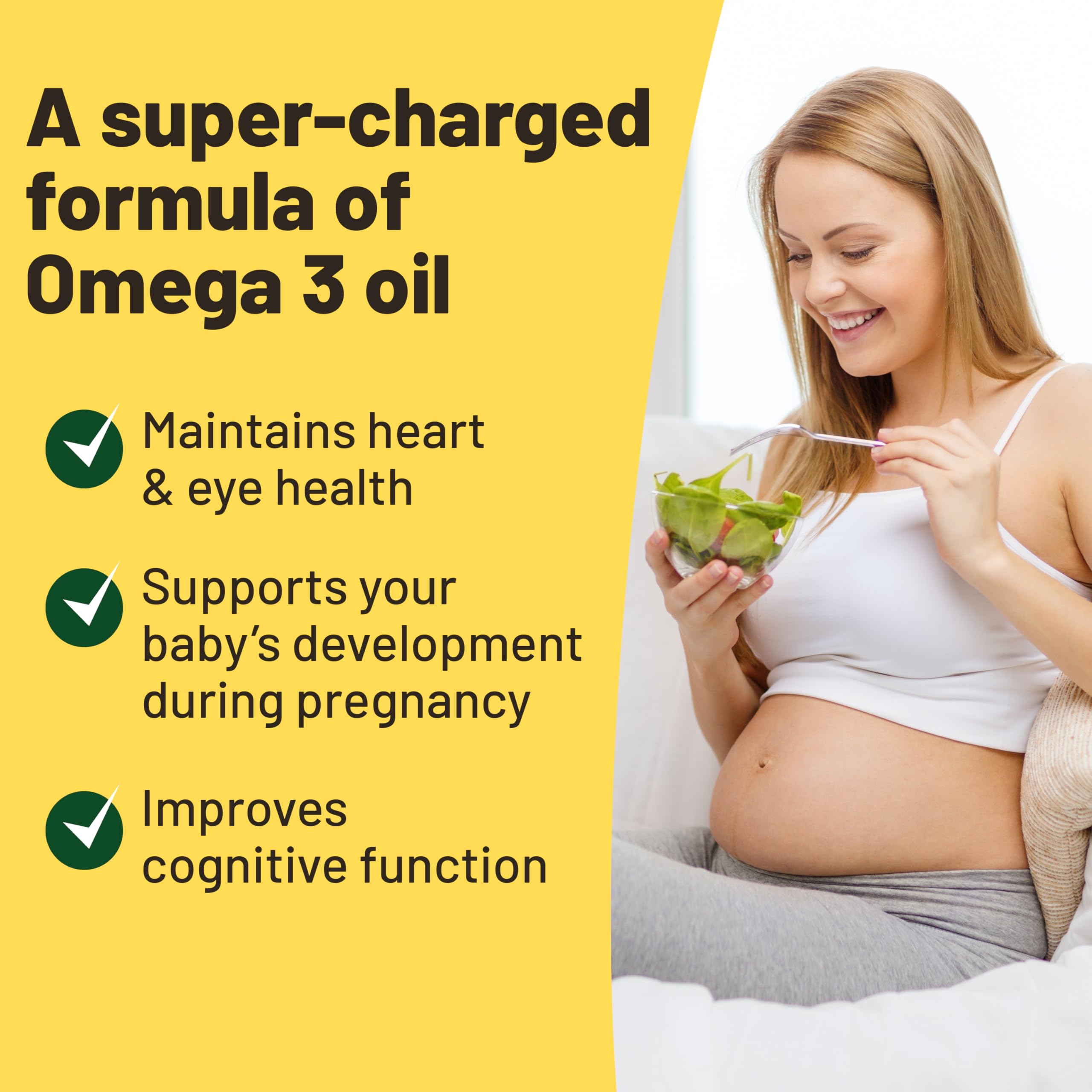 Vegan Vitality Vegan Omega 3 Supplement - 60 Plant Based Algae Oil Soft Gels Essential Fatty Acids with Vegan DHA for Joint, Heart & Immune Support Without EPA