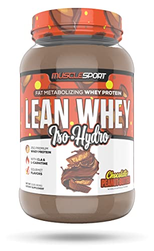 Musclesport Lean Whey Revolution™ Protein Powder - Whey Protein Isolate - Low Calorie, Low Carb, Low Fat, Incredible Flavors - 25g Protein per Scoop (2LB, Chocolate Peanut Butter)