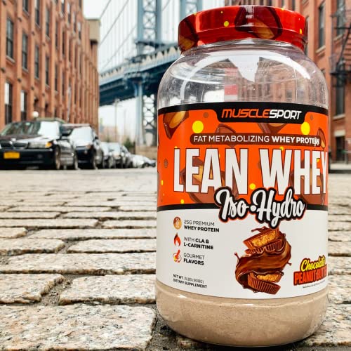 Musclesport Lean Whey Revolution™ Protein Powder - Whey Protein Isolate - Low Calorie, Low Carb, Low Fat, Incredible Flavors - 25g Protein per Scoop (2LB, Chocolate Peanut Butter)