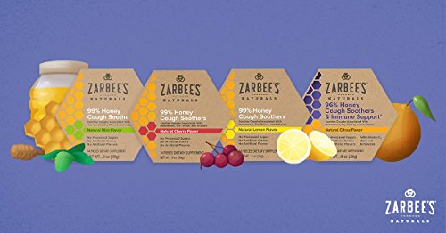 Zarbee's Naturals 99% Honey Cough Soothers, Lemon Flavor, 14 Count