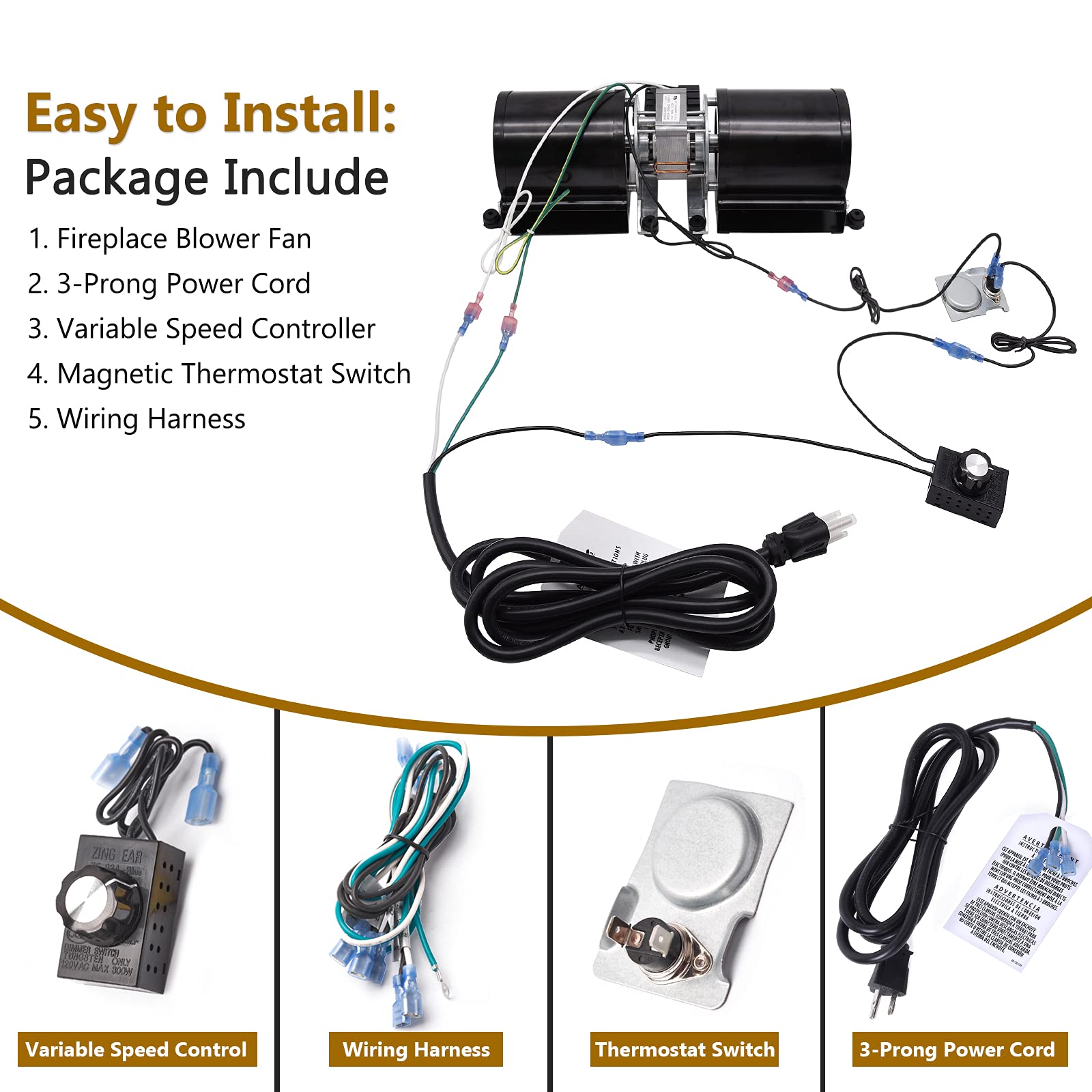 Criditpid Fireplace Blower Fan Kit for Regency Fireplace 910-157/P, Blower Motor Fan for Regency Fireplace Inserts, Hampton HI300, Osburn, Valley Comfort, Rotom R7-RB167 Wood Stove Replacement Parts