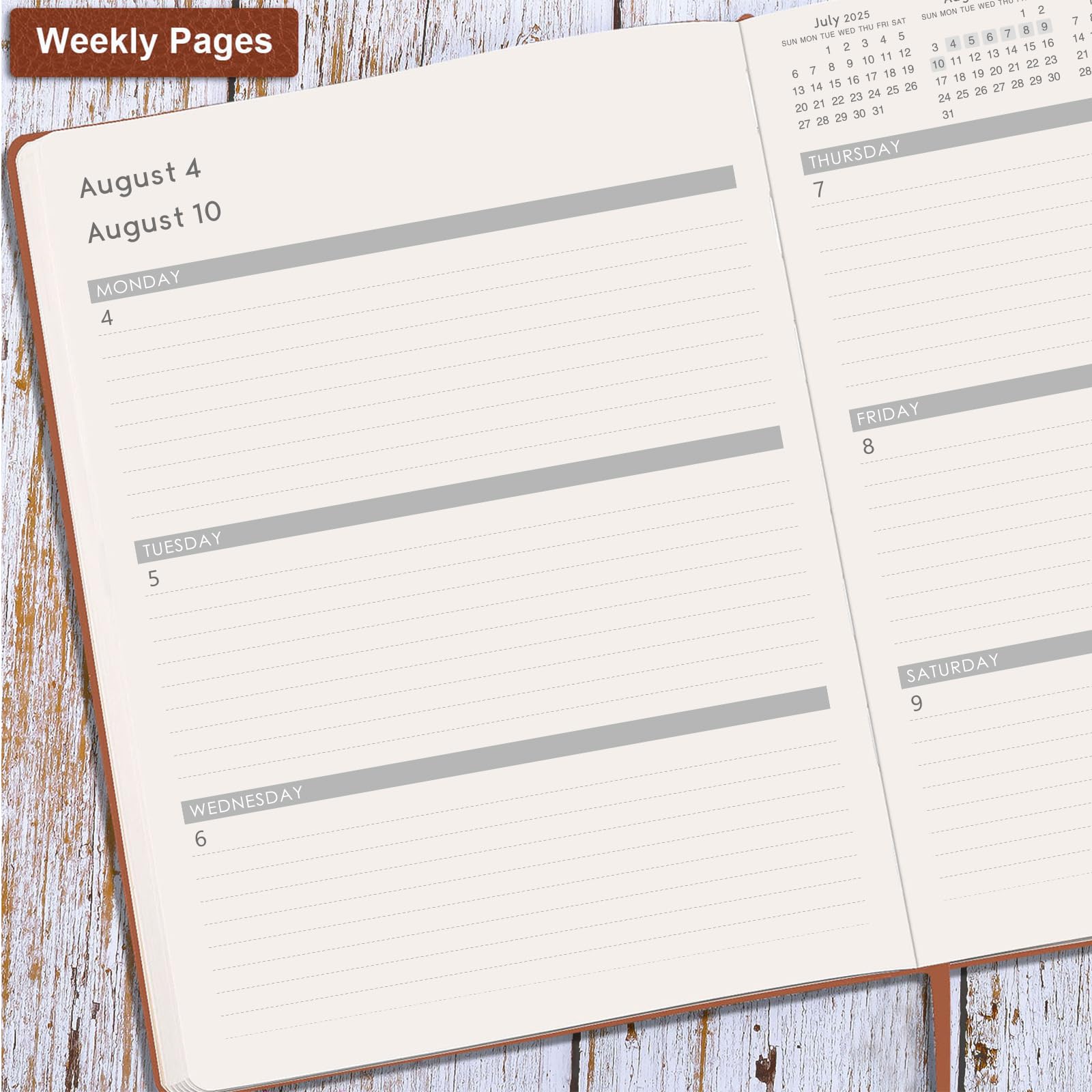 2023 Planner - Weekly & Monthly Planner 2023, 8.5" x 11", Jan 2023 - Dec 2023, Pen Holder, Calendar Stickers, Pocket, 25 Notes Pages, Faux Leather Cover, 2 Book Marks, A4 Premium Paper - Brown