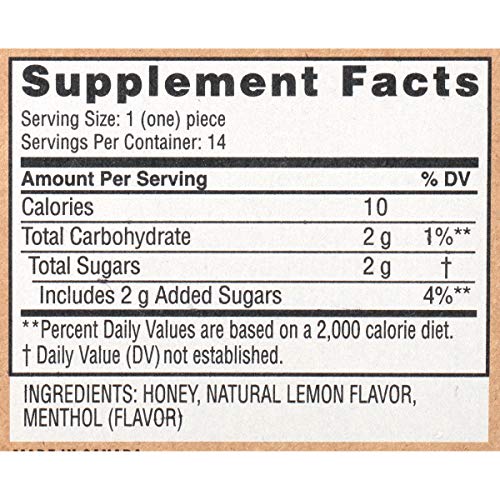 Zarbee's Naturals 99% Honey Cough Soothers, Lemon Flavor, 14 Count
