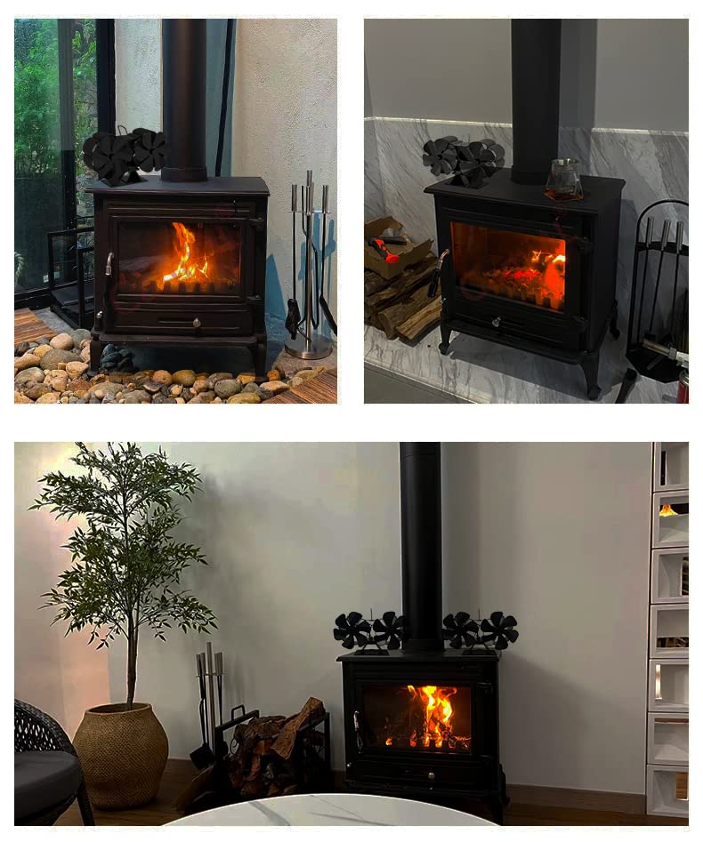 Geciliaoran Wood Stove Fan Heat Powered