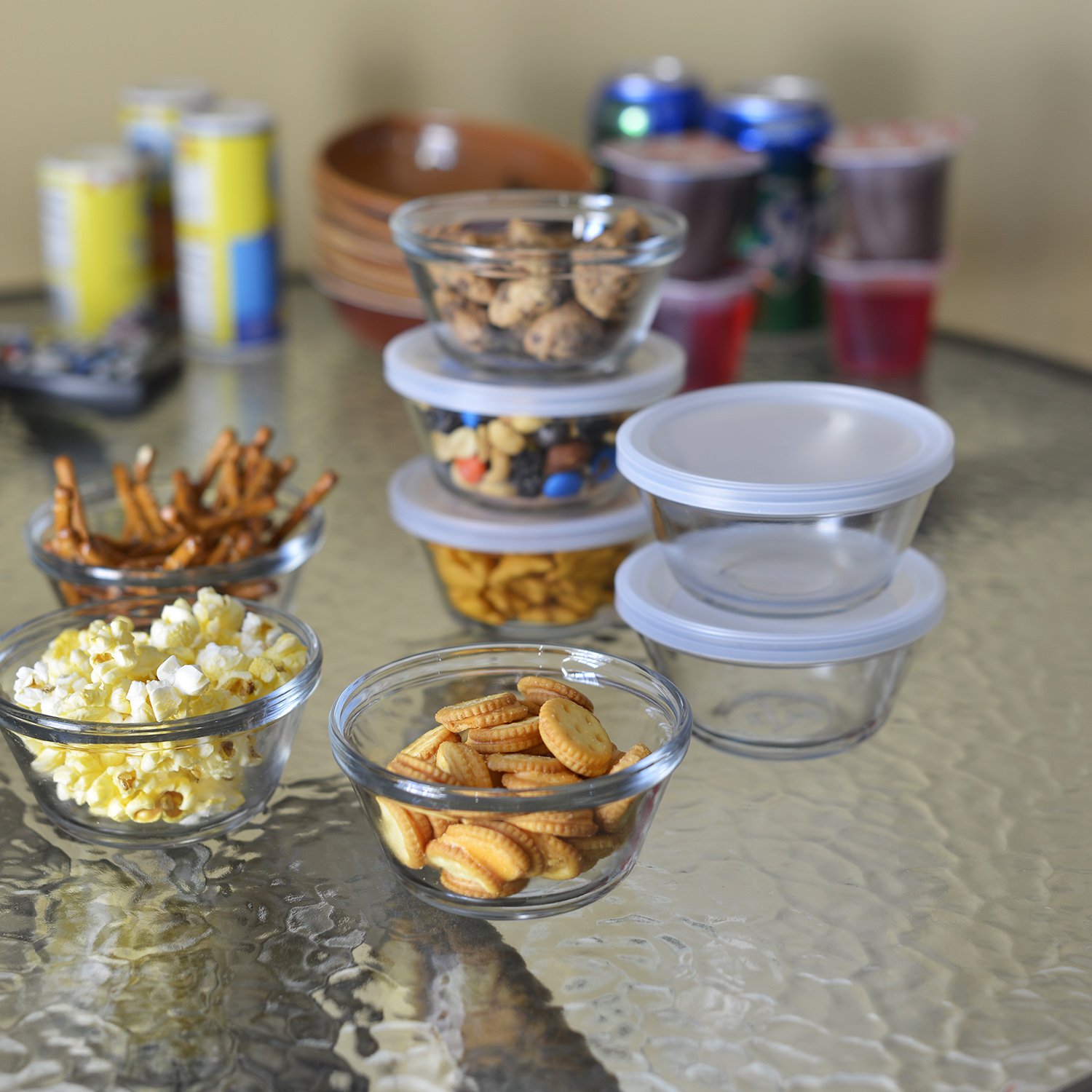 Anchor Hocking 6-Ounce Custard Cups with Lids, Set of 4
