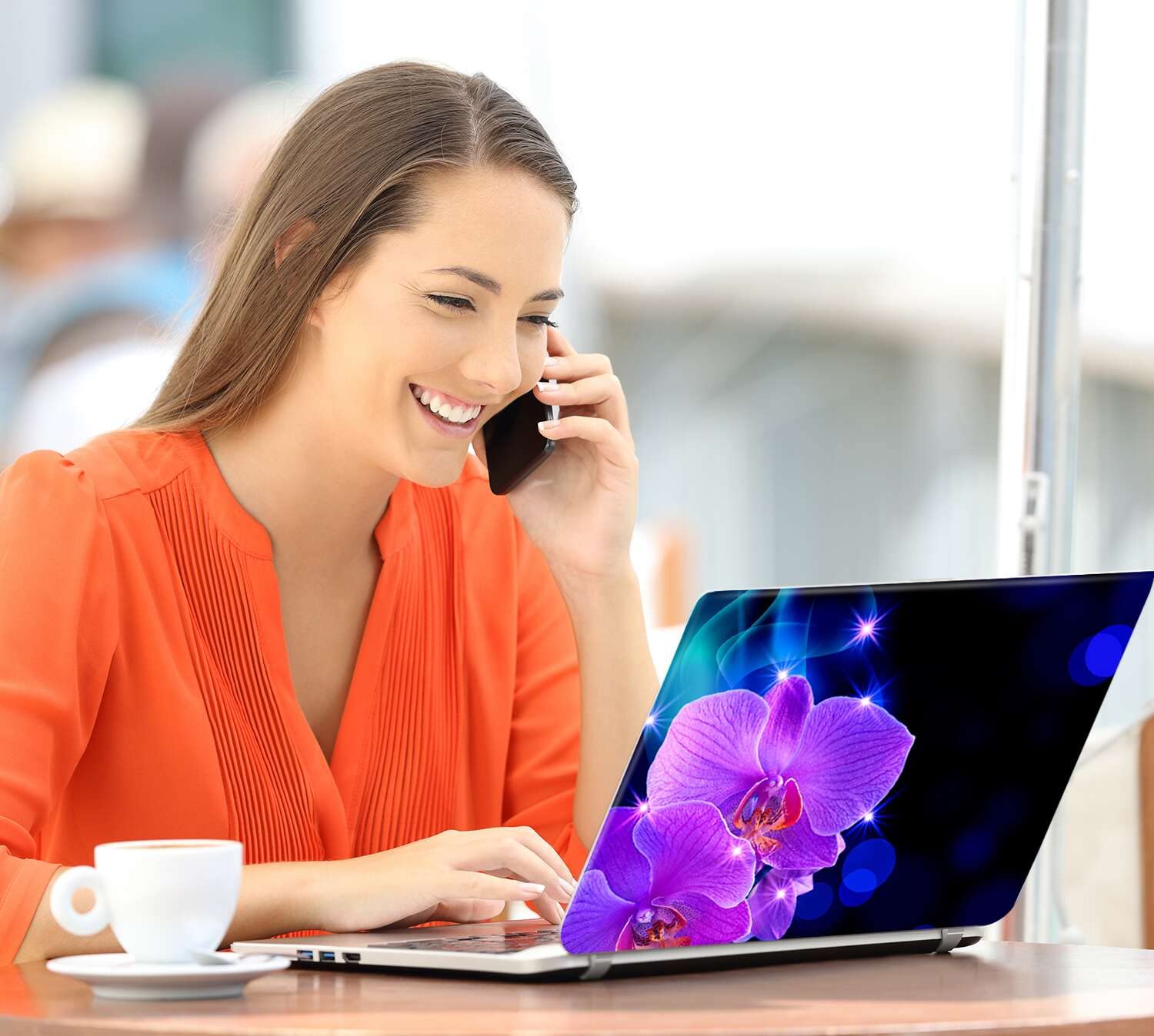 Laptop Notebook Skin Sticker Cover Decal Fits 12 13 13.3 14 15 15.4 15.6 inch Laptop Protector Notebook PC | Easy to Apply, Remove and Change Styles (Phalaenopsis)