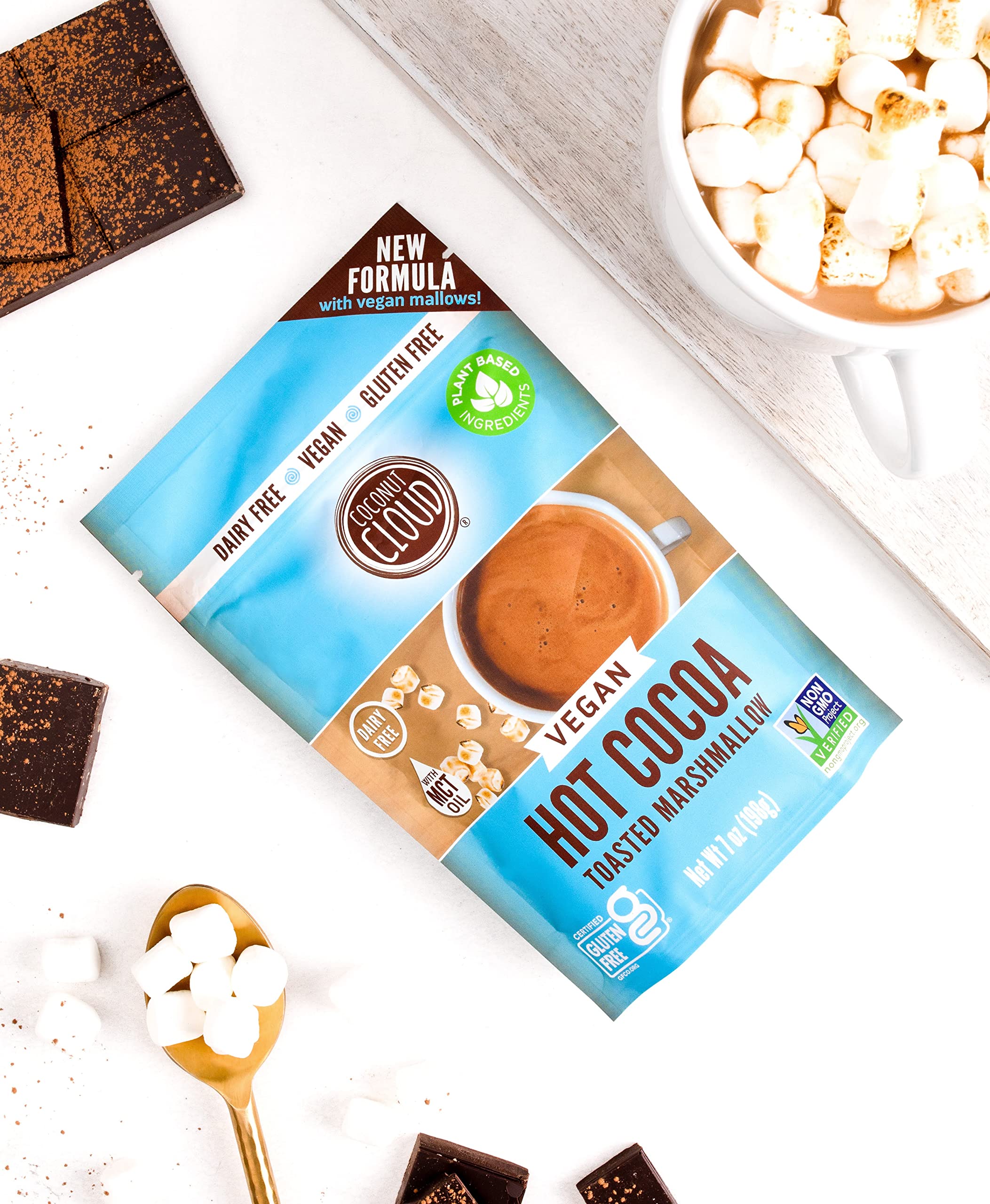 Dairy-Free Instant Hot Cocoa Mix with Vegan Marshmallows - Creamy, Natural Colorado Cocoa