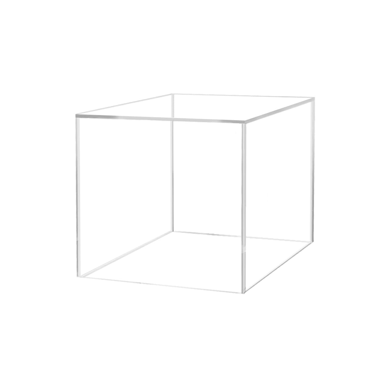 Marketing Holders 5" Acrylic Display Riser Box with One Open Side Versatile Clear Square Retail Merchandise Storage Bin or Product Platform
