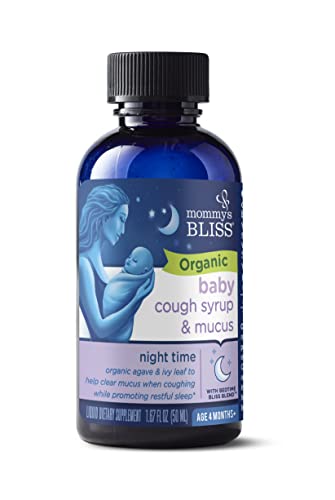 Mommy's Bliss Organic Baby Cough Syrup & Mucus Night Time, Contains Organic Agave and Ivy Leaf, Made for Babies 4 month+, 1.67 Fluid Ounces