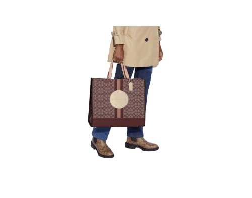 Coach Dempsey Tote 40 In Signature Jacquard With Stripe And Coach Patch (IM/Wine Multi)