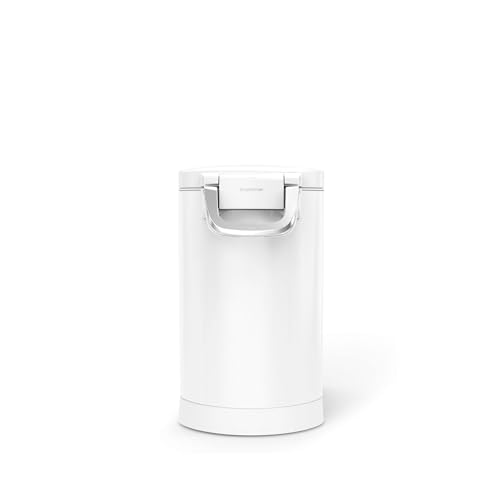 simplehuman 25 Liter, 27 lb / 12.2 kg Medium Pet Food Storage Container for Dog Food, Cat Food, and Bird Feed, White