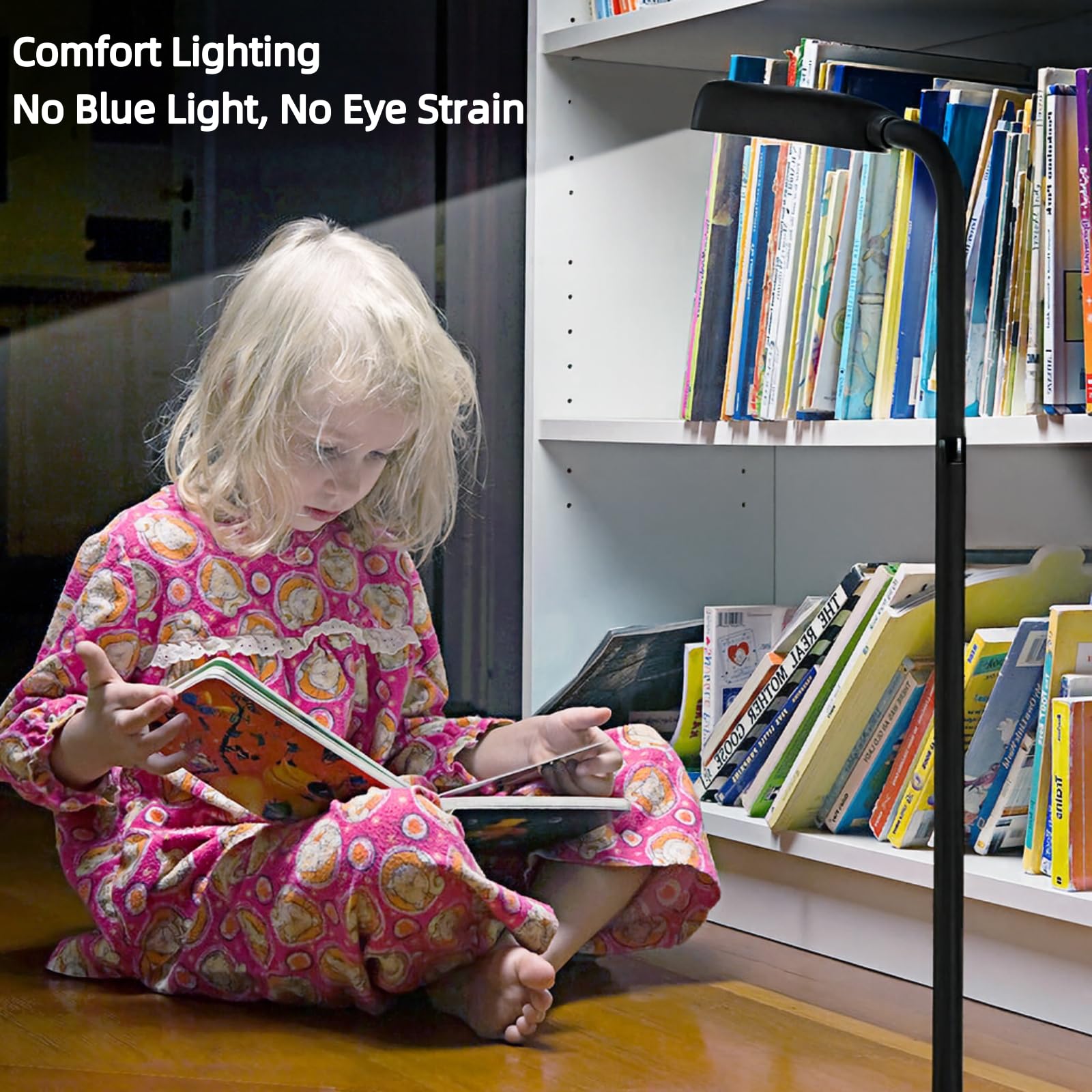YUWLDD Battery Floor Lamp,Rechargeable Portable Reading Floor Lamp for Living Room,Battery Powered Cordless Lamp,Touch Control for Camping,Emergency Lighting(Black)