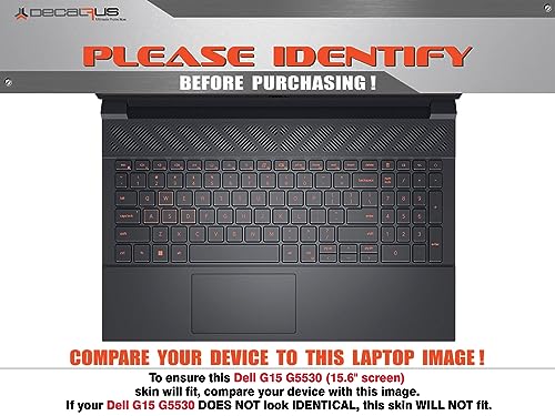 Decalrus - Protective Decal for The Dell G15 G5530 (15.6" Screen) Laptop Purple Carbon Fiber Vinyl Cover wrap CFdellG15_G5530Purple
