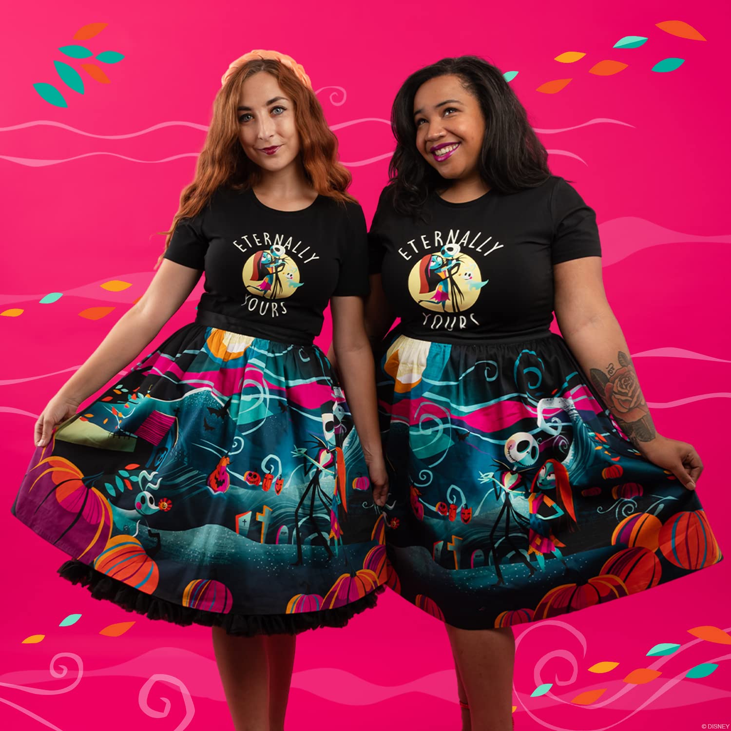 Loungefly Stitch Shoppe Disney Nightmare Before Christmas: Eternally Yours Sandy Skirt, Size Small