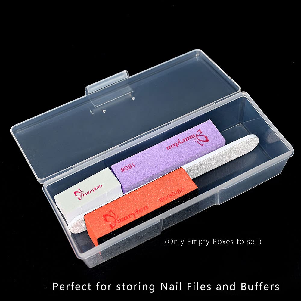 MARYTON Clear Box Storage Case for Organizing Professional Pedicure Manicure Kit and Nail Supplies, Plastic Box Nail Art Kits Tools Organizer, 4-Count