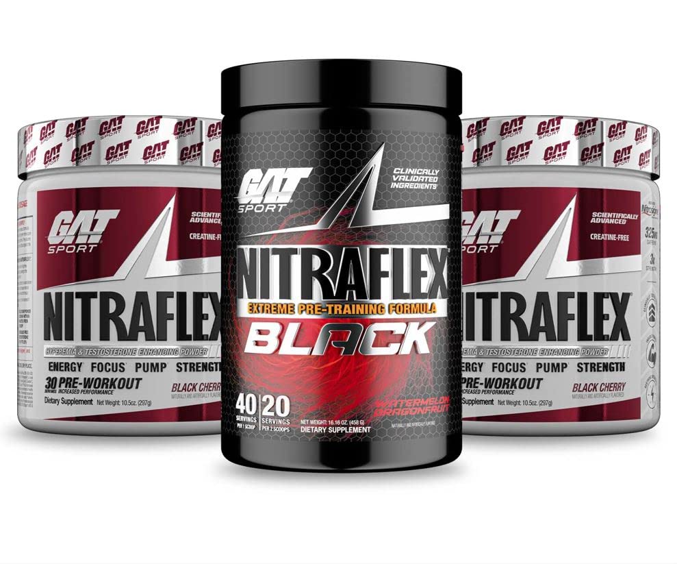 GAT Sport Nitraflex Value Bundle (Black Cherry/Watermelon Dragon Fruit)