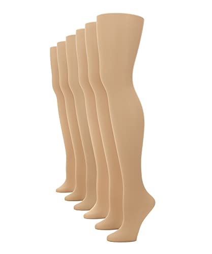 No Nonsense Womens Sheer To Waist Pantyhose, 6 Pair Pack Hosiery, Nude - (Pack of 6 Pair), B US