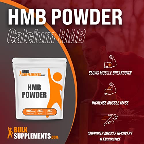 BulkSupplements.com HMB Powder (β-Hydroxy β-Methylbutyrate) - HMB Free Acid - HMB 1000 mg - Calcium HMB - 1000mg per Serving (250 Grams - 8.8 oz)