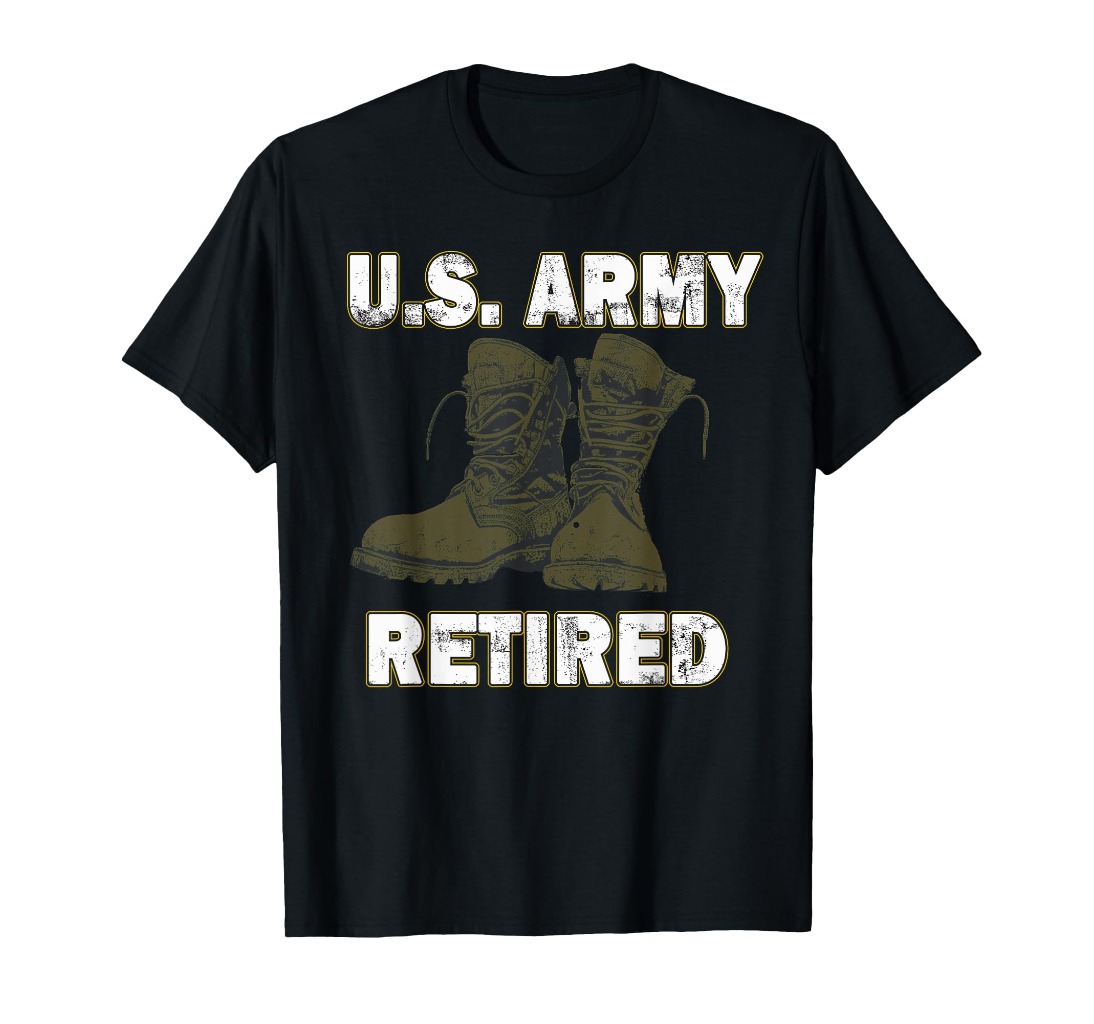US Army Retired Distressed With Logo Short Sleeve T-Shirt T-Shirt