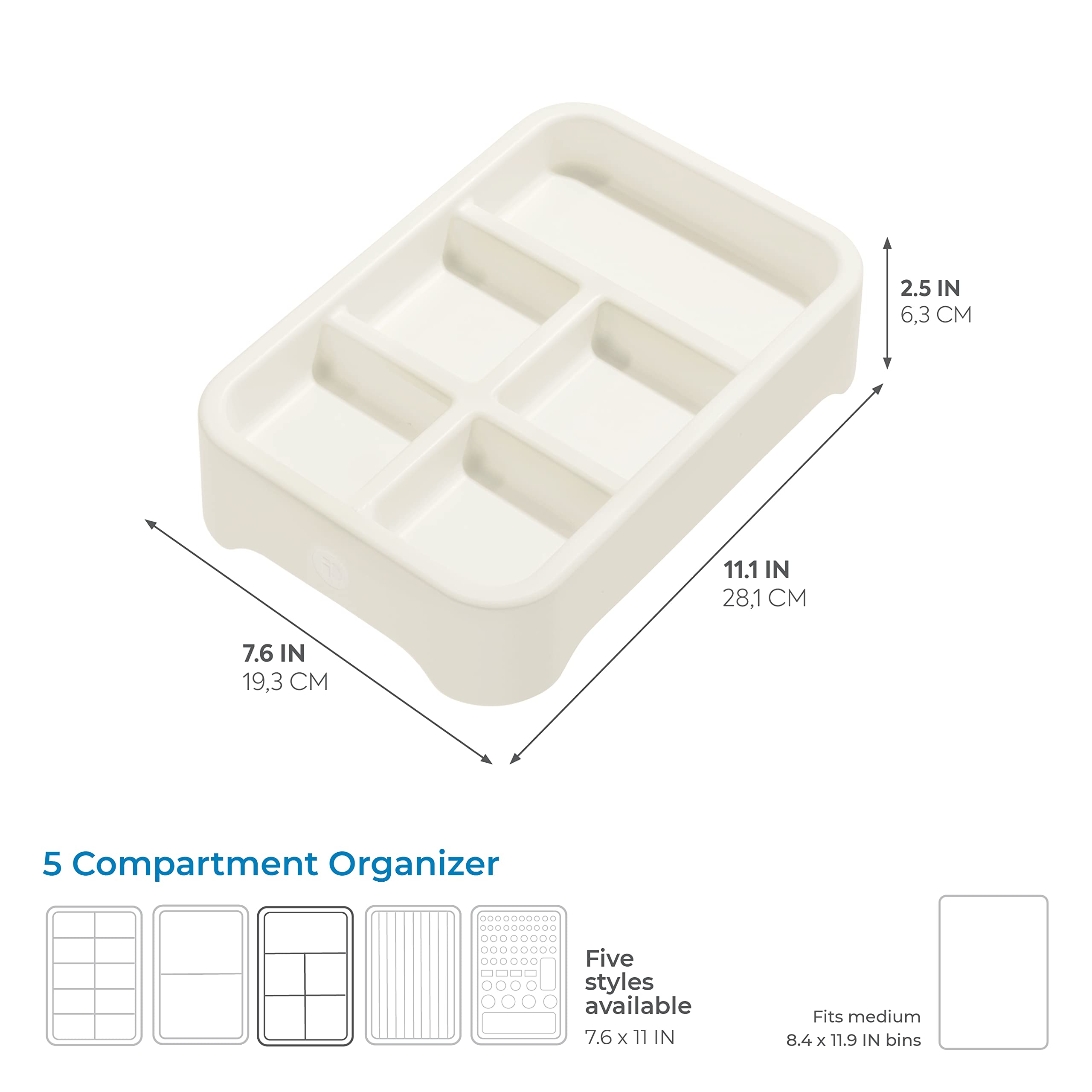 iDesign Recycled Plastic Organizer, 10 Compartment Insert