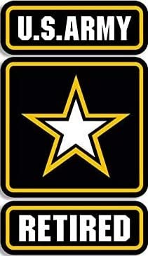 AK US Army Retired Sticker - Vet Veteran Star Logo, Vinyl Sticker for Car | Motorcycle | Laptop | Window | Any Smooth Surface Size: 3x5"
