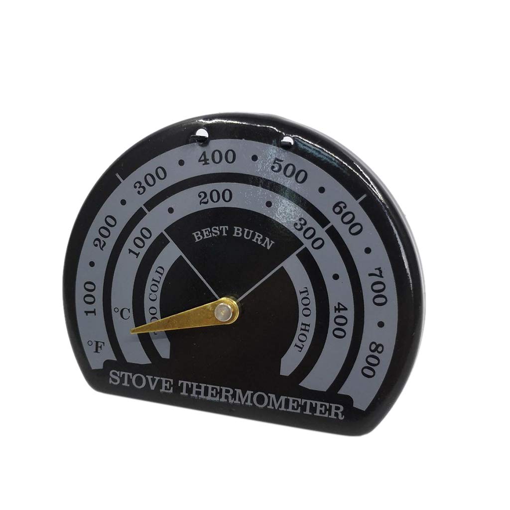 Tebatu Barbecue Tool,Magnetic Wood Fireplace Fan Stove Thermometer with Probe Household