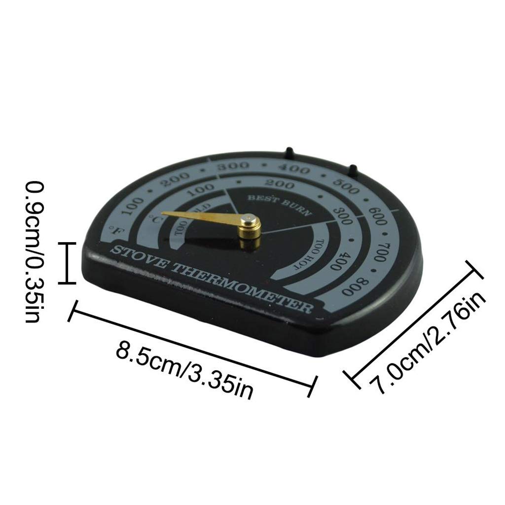 Tebatu Barbecue Tool,Magnetic Wood Fireplace Fan Stove Thermometer with Probe Household