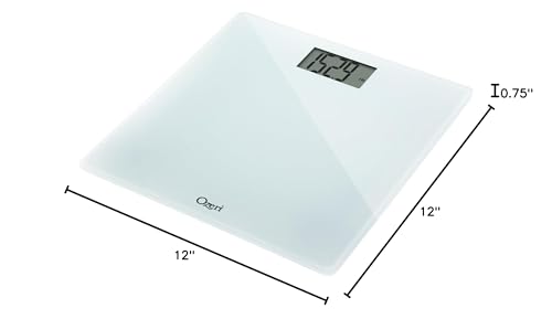 Ozeri Precision Bath Scale (440 lbs / 200 kg) in Tempered Glass, with 50 gram Sensor Technology (0.1 lbs / 0.05 kg) and Infant, Pet & Luggage Tare- White
