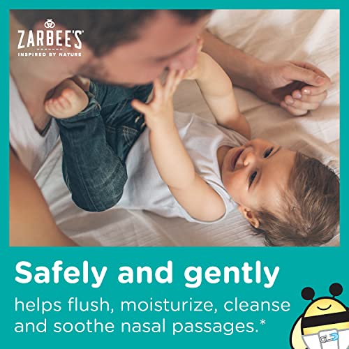 Zarbee's Baby Nasal Saline Spray, Soothing Sterile Mist with Aloe, Newborns & Up, Cleansing Nose Relief, 3Fl Oz