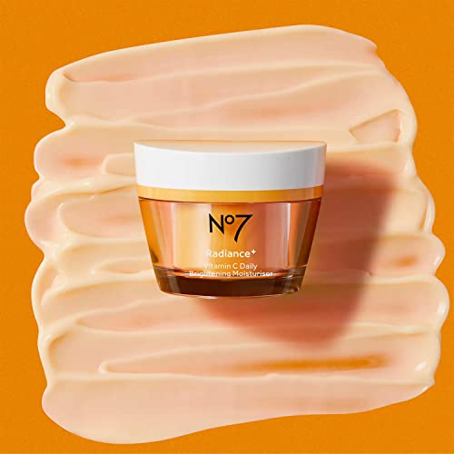No.7 Radiance+ Vitamin C Daily Brightening Moisturizer - Face Moisturizer for Hydrating & Brightening Dull Skin - Lightweight Vitamin C Face Moisturizer (1.69 fl oz)