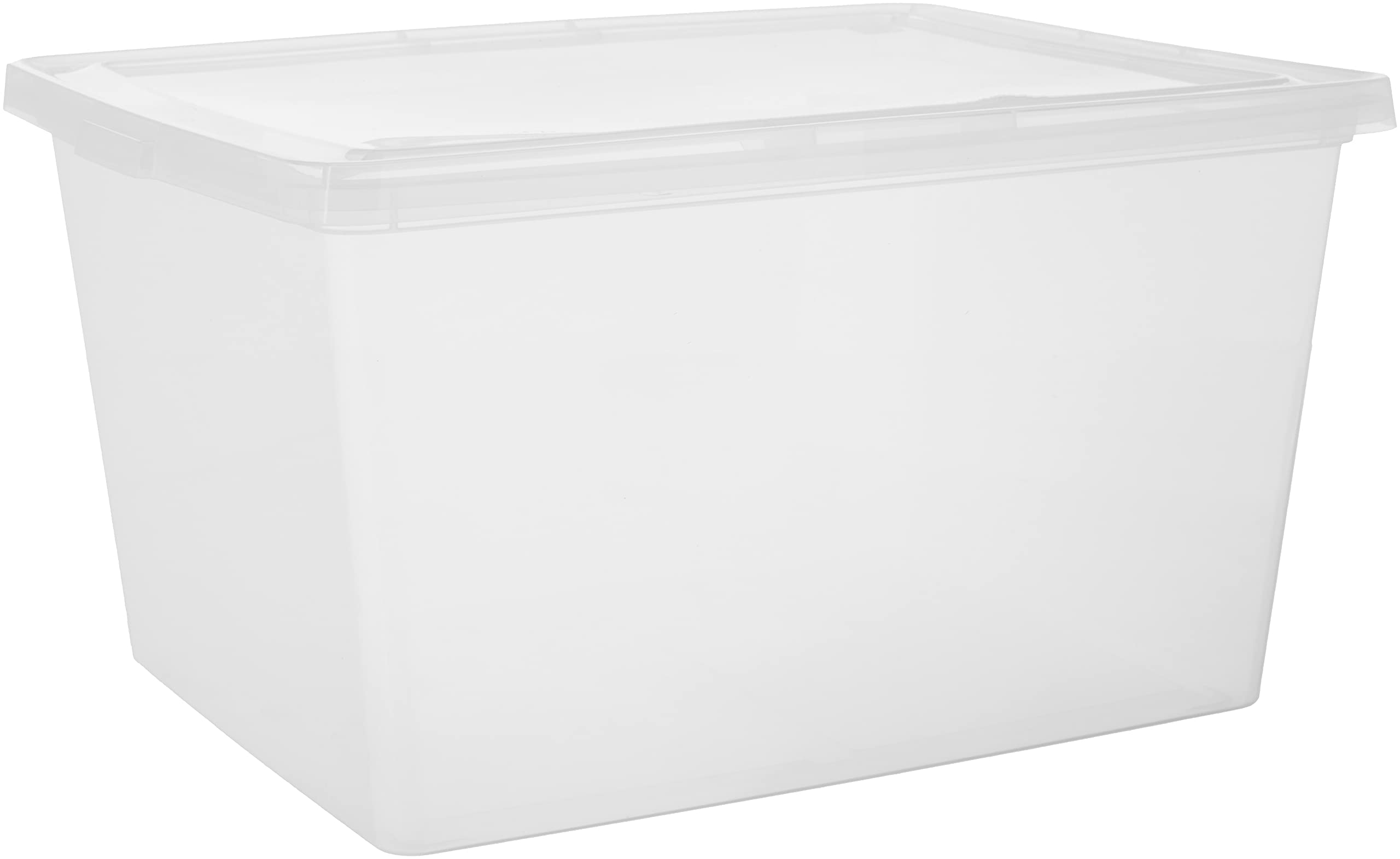 IRIS USA 25 Qt Clear Storage Box, BPA-Free Plastic Stackable Bin with Lid, 4 Pack, Containers to Organize Shoes and Closet Shelves, Classroom Organization Teacher Tools, Game Storage