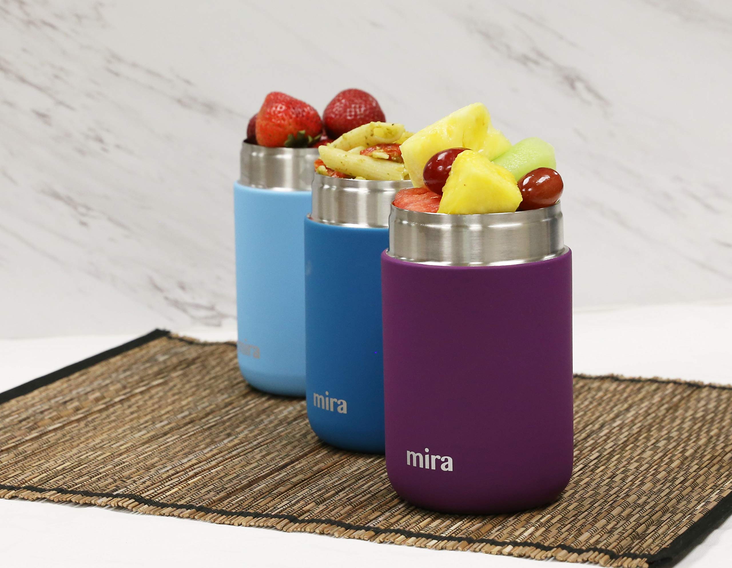 MIRA Lunch, Food Jar - Vacuum Insulated Stainless Steel Lunch Thermos - 13.5 oz - Purple