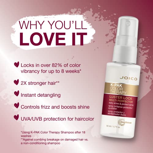 K-PAK Color Therapy Luster Lock Multi-Perfector Daily Shine & Protect Spray | For Color-Treated Hair | Instantly Detangle | Control Frizz | Boost Shine | With African Maketti & Argan Oil | 1.7 Fl Oz