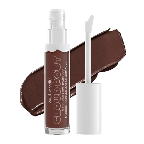 wet n wild Lip Cream Cloud Pout w/ Marshmallow, Dark Brown Love You Smore | Argan Oil | Vitamin E | Marshmallow Flavored