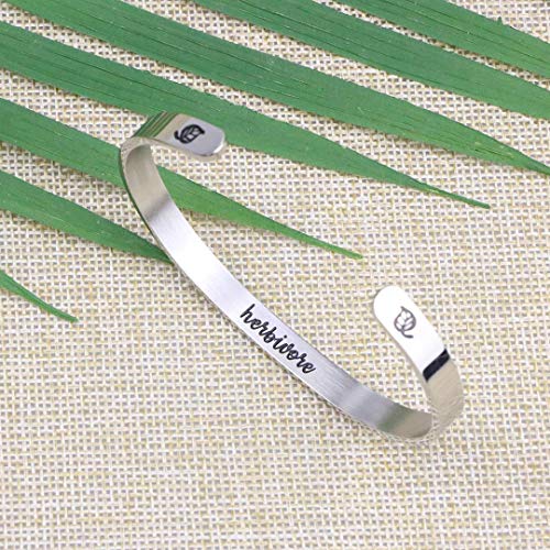 JoycuFF Herbivore Bracelet Vegan Gift Personalized Birthday Christmas Jewelry for Women