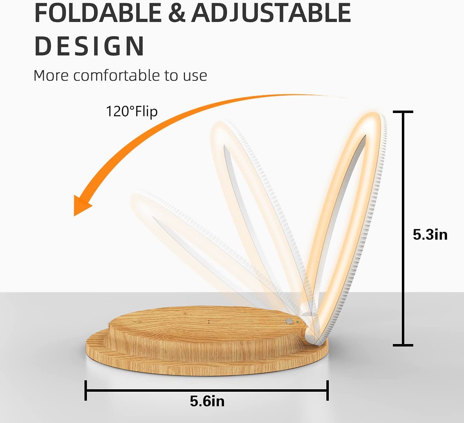 EMIE LED Bedside Lamp with Wireless Charger, Touch Desk Lamp Adjustable Nightstand Light Decor, 3 Brightness Levels Eye-Caring Table Lamps for Bedroom Dorm Home Office Gifts