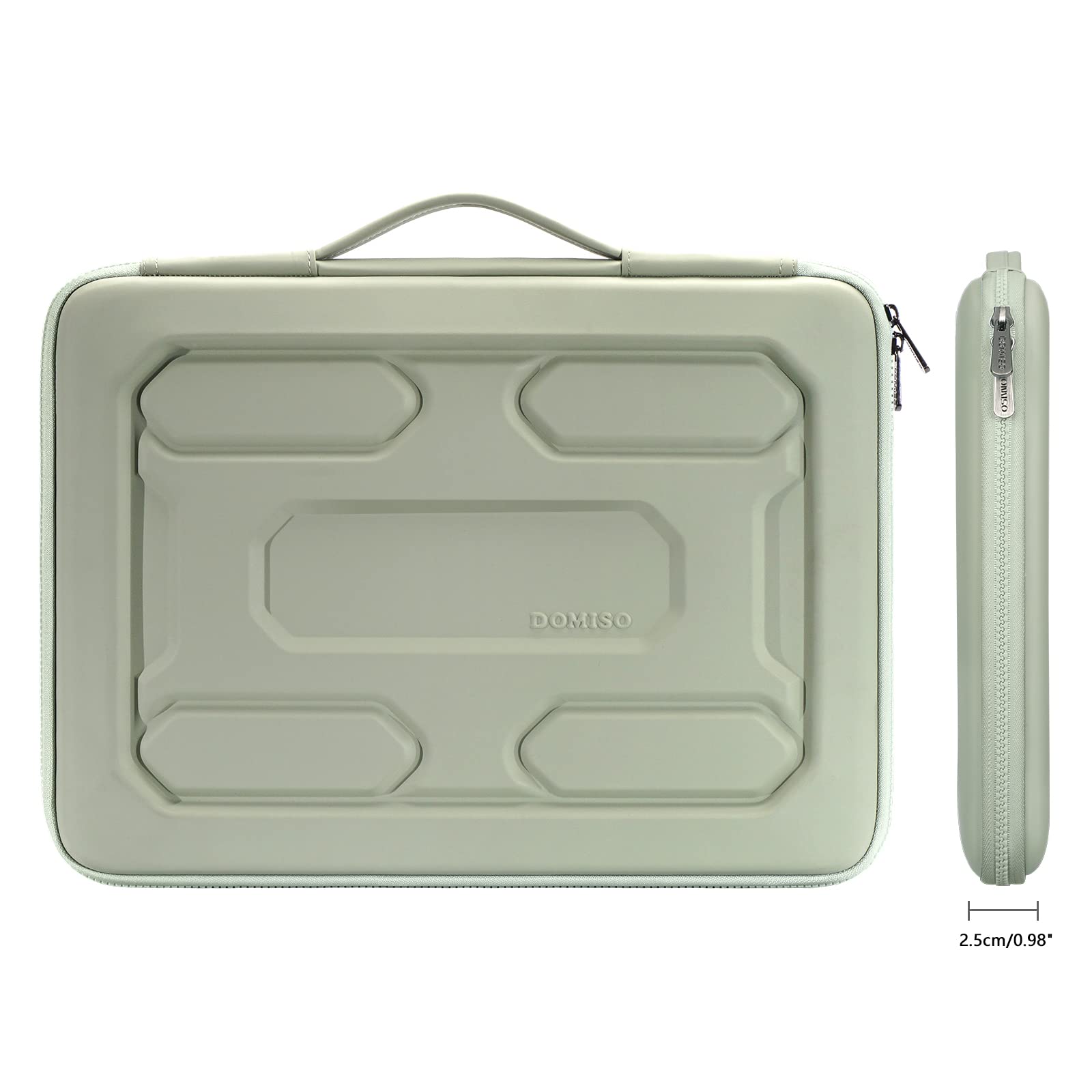DOMISO 15.6 inch Laptop Sleeve with Handle Shockproof Computer Bag Waterproof EVA Protective Carrying Case for 15.6" Yoga 720 IdeaPad 310 320 ThinkPad T570/HP Envy 15/15.6" Notebooks, Mint Green