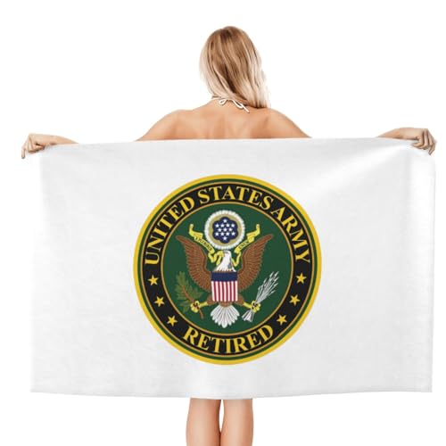 Army Retired Beach Towel Absorbent Bathroom Towels Microfiber Beach Towels Oversized Super 32x52 Inch