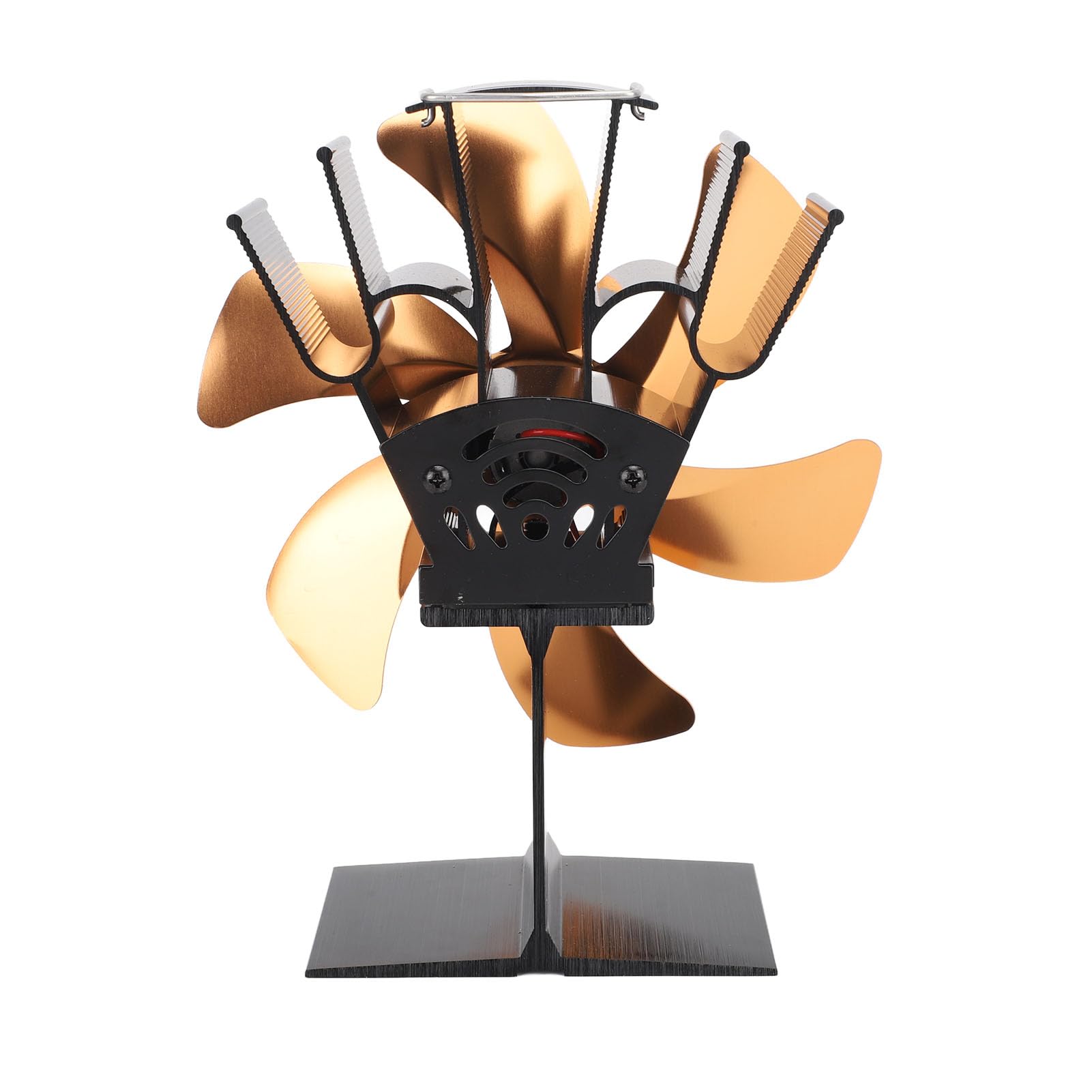 Generic Wood Stove Fan, Heat Activated Vertical, Gold, Heat-Powered Fan, No Harmful Emissions