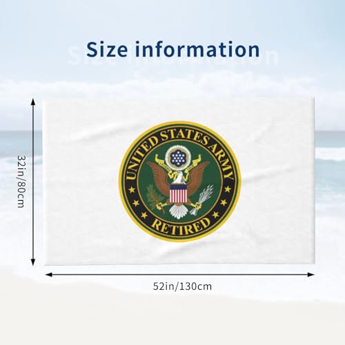 Army Retired Beach Towel Absorbent Bathroom Towels Microfiber Beach Towels Oversized Super 32x52 Inch
