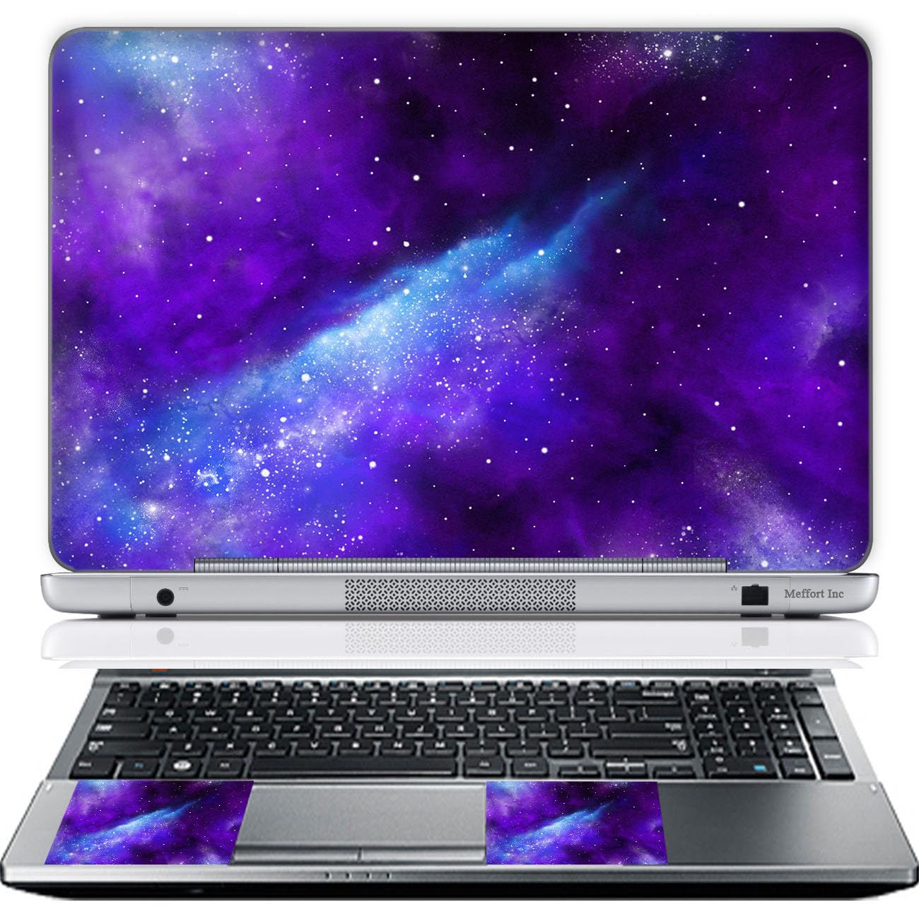 Meffort Inc 17 17.3 Inch Laptop Skin Sticker Premium Vinyl Sticker Cover Art Decal (Included 2 Wrist Pads) - Galaxy Universe