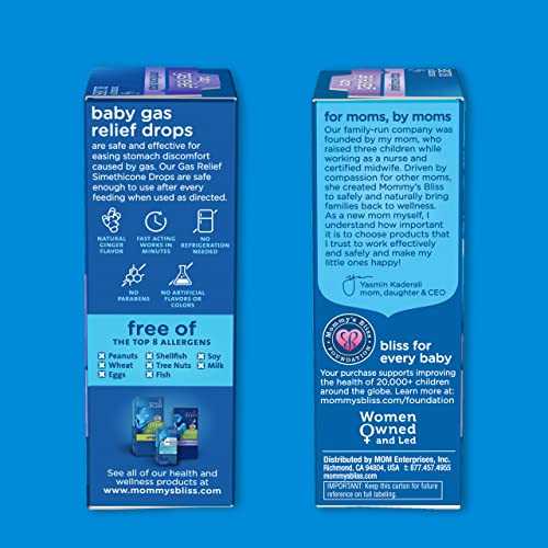 Mommy's Bliss Gas Relief Drops Bottle, Ginger extract flavor, 1 Fl Oz