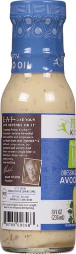 Primal Kitchen Vegan Ranch Salad Dressing & Marinade made with Avocado Oil, Whole30 Approved, Paleo Friendly, and Keto Certified, 8 Fluid Ounces