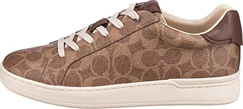 COACH Lowline Low Top for Women - Cushioned Insole, Supportive and Stable Lightweight Casual Sneakers Tan PVC 8.5 B - Medium