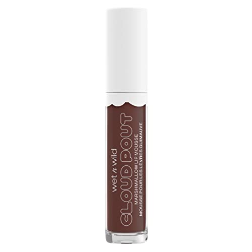 wet n wild Lip Cream Cloud Pout w/ Marshmallow, Dark Brown Love You Smore | Argan Oil | Vitamin E | Marshmallow Flavored