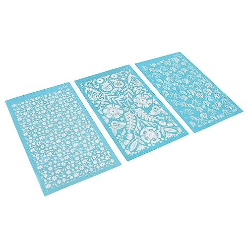 Silk Screen Stencils, Exercise Hands on Skills Polyester Develop Imagination Polymer Clay Silkscreen Print Kit Reusable for Jewelry Clay Earrings Decoration (208, 210, 223)